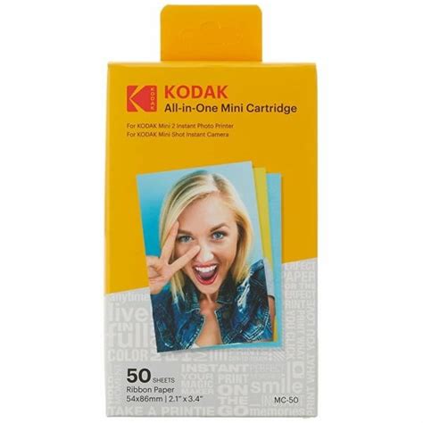 Kodak 미니 2 포토 프린터 카트리지 Mc 올인원 용지 및 컬러 잉크 리필 샷 카메라 프린터와 호환 티몬