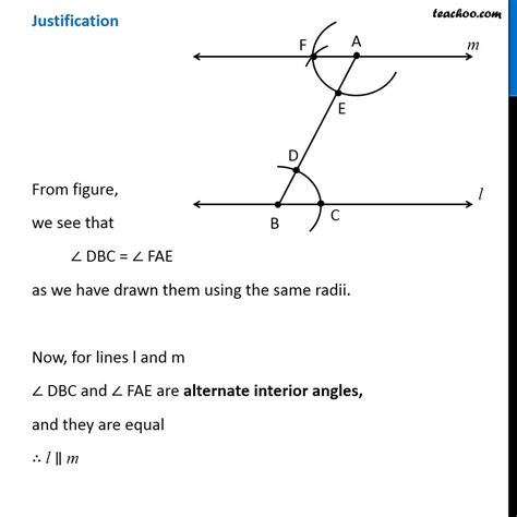 Construction Of A Line Parallel To A Given Line Through A Point Not O