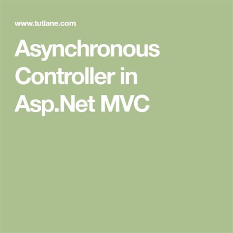 Asynchronous Controller In Aspnet Mvc Online Tutorials Tutorial