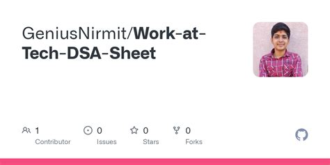 Github Geniusnirmitwork At Tech Dsa Sheet