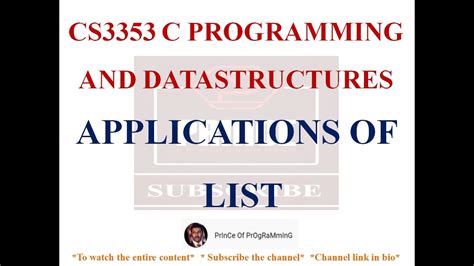 Applications Of List Notes Cs C Programming And Datastructures