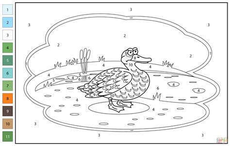 Duck Color By Number Coloring Page Free Printable Coloring Pages