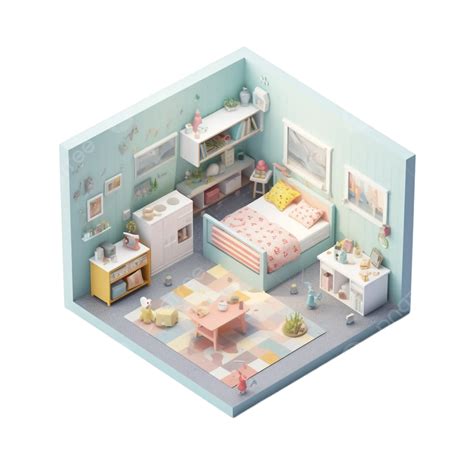 방 침실 인테리어 귀여운 3d 방 침실 실내 Png 일러스트 및 이미지 에 대한 무료 다운로드 Pngtree