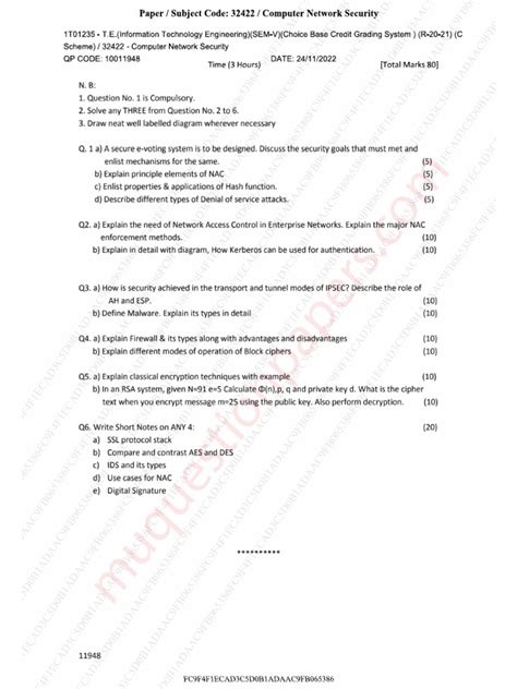 Be Information Technology Semester 5 2022 December Computer Network Security Rev 2019