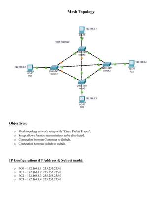 Mesh Topology Design With Cisco Packet Tracer PDF