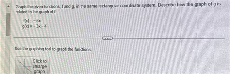 Solved Graph The Given Functions F ﻿and G ﻿in The Same