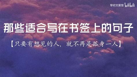 只要有想见的人 就不再是孤身一人 那些适合写在书签上的句子 哔哩哔哩