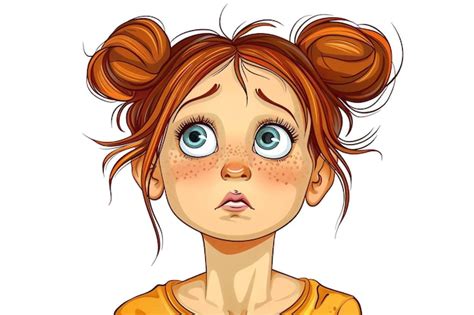 A Cartoon Girl With A Sad Face And A Sad Face Premium Ai Generated Image