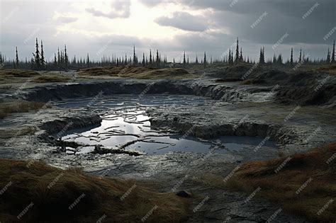 Premium Photo Melting Permafrost Releasing Methane Gas