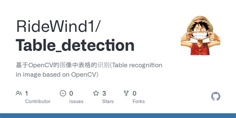 Github Ridewind1tabledetection 基于opencv的图像中表格的识别table Recognition