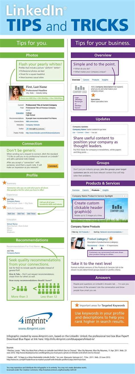 Linkedin Tips And Tricks Job Search Infographics