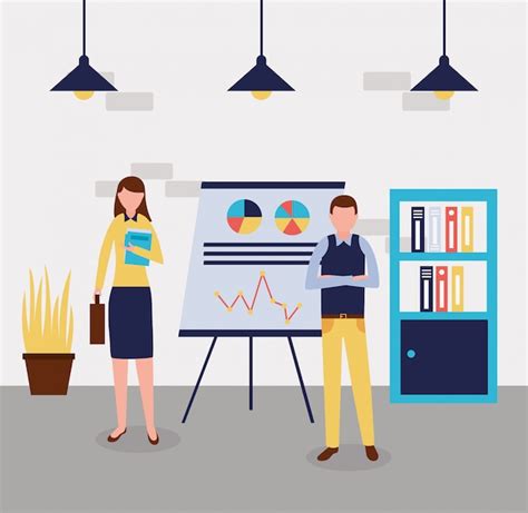 Деловые люди в офисе Бесплатно векторы