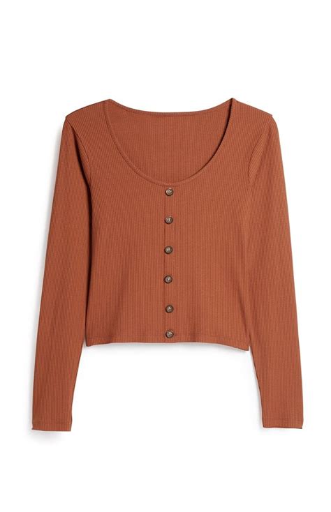 Primark Burnt Orange Long Sleeve Top Orange Long Sleeve Tops Long