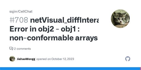 NetVisual DiffInteractionError In Obj2 Obj1 Non Conformable Arrays