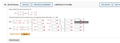 Solved Show That B Is The Inverse Of A