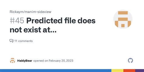Predicted File Does Not Exist At · Issue 45 · Rickaymmanim Sideview · Github