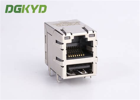 High Performance Stacked Usb Rj Connector Combo Mb With Leds