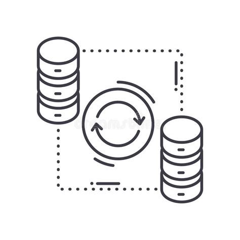 Data Synchronization Icon Linear Isolated Illustration Thin Line Vector Web Design Sign