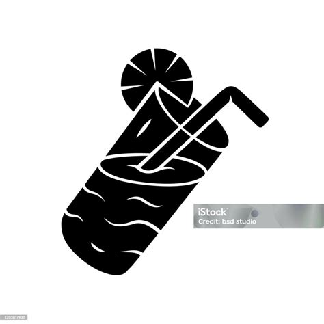 레모네이드 유리 문말 아이콘입니다 여름 다과 음료 레몬 스쿼시 레스토랑 카페 바 메뉴 달콤한 무알코올 청량 음료 실루엣 기호입니다 음수 공간입니다 벡터 절연 그림 감귤류