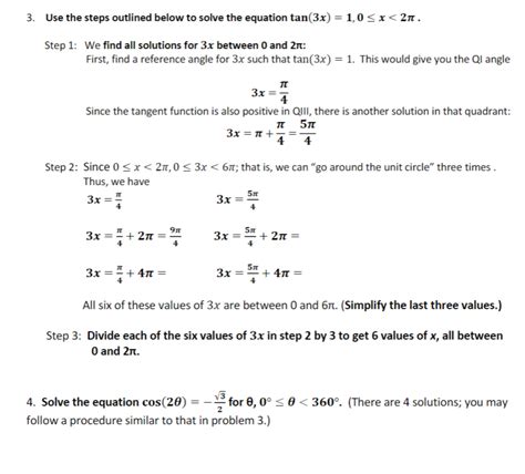 Solved 3 Use The Steps Outlined Below To Solve The Equation
