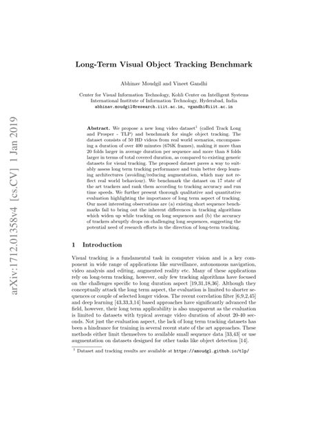 Pdf Long Term Visual Object Tracking Benchmark