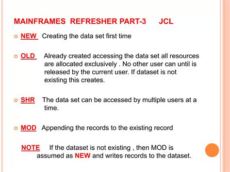 Mainframe Jcl Exec And Dd Statements Part 3 Pptx Programming Languages Computing