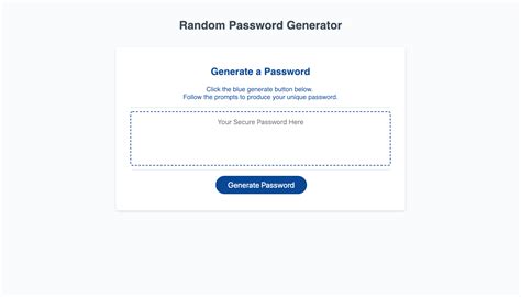 Github Ggfalloon Passwordgenerator User Friendly Responsive Random Password Generator