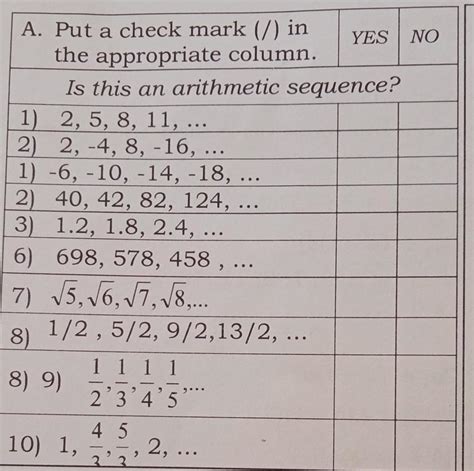 is the arithmetic sequence brainly ph