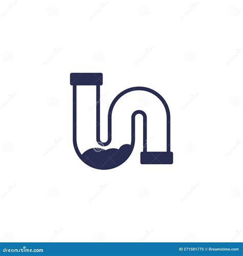 Clog In Pipe Drain Icon On White Stock Vector Illustration Of Liquid