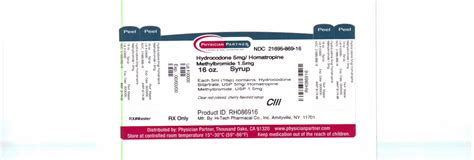 Hydrocodone Bitartrate And Homatropine Methylbromide Syrup Information Side Effects Warnings