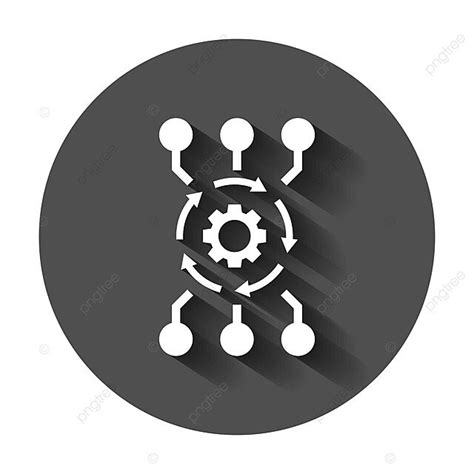 Flatstyle Algorithm Api Software Icon With Gear And Arrow Vector
