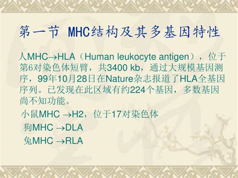Ppt 第八章 主要组织相容性复合体及其 编码分子 Powerpoint Presentation Id4985137