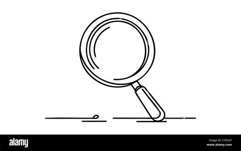 One Continuous Line Illustration Of Magnifying Glass Continuous Line