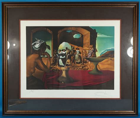 Salvador Dali Signed Slave Market Disappearing Bust Of Voltaire Le Lithograph 4614131390