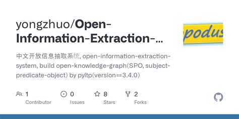 Github Yongzhuoopen Information Extraction System 中文开放信息抽取系统 Open Information Extraction