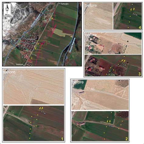 4 Satellite Photos Downloaded From Maxar Showing Surface Rupture And Download Scientific
