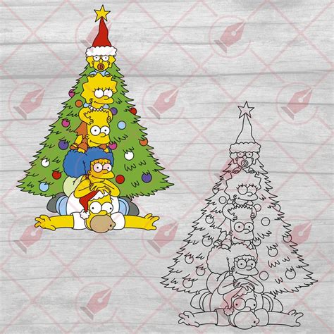 The Simpsons Christmas Tree Digital File Set Svg Png Eps 