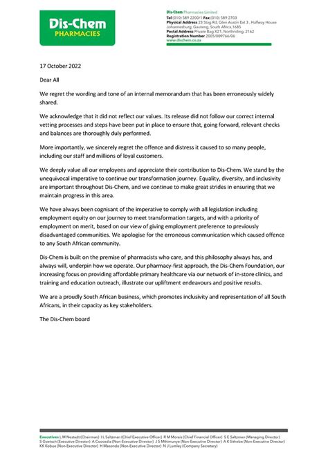 Dis Chem On Twitter Important Communication From The Dis Chem Board 17 October 2022