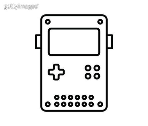 Portable Handheld Retro Gaming Console Outline Icon Object Isolated