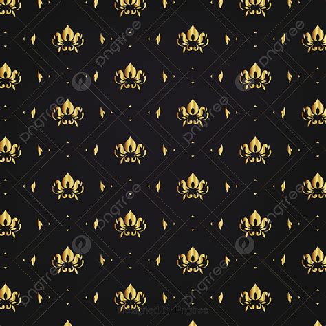 รูปพื้นหลังลายดอกไม้ลวดลายไทยสีทอง ลายกนก Png โกลเด้น ลวดลายตกแต่ง เนื้อผ้าภาพ Png และ