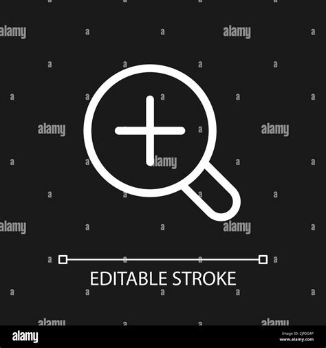 Magnifier And Plus Pixel Perfect White Linear Ui Icon For Dark Theme