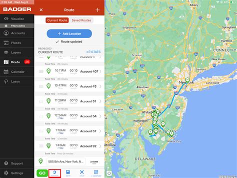 How To Route Filtered Accounts Ipad Badger Maps