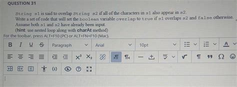 String S1 Is Said To Overlap String S2 If All Of The