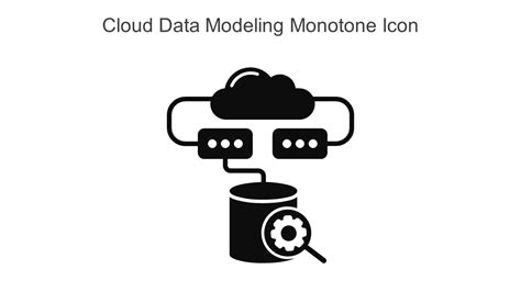 cloud data modeling monotone icon in powerpoint pptx png and editable