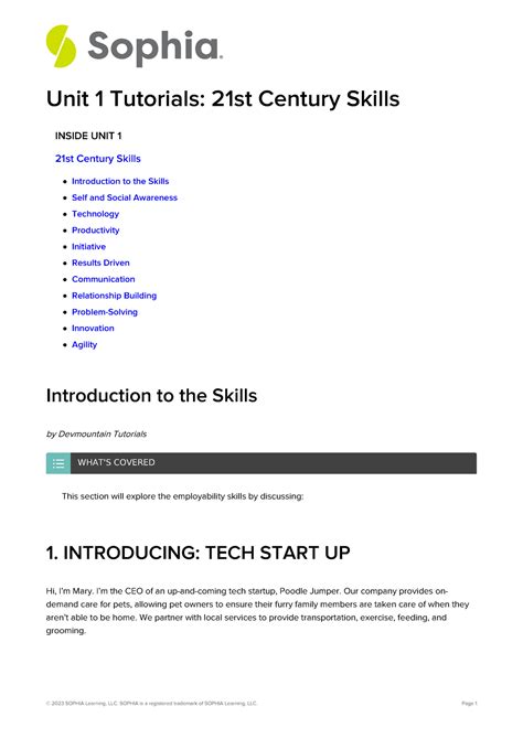 Unit 1 Tutorials 21st Century Skills Unit 1 Tutorials 21st Century
