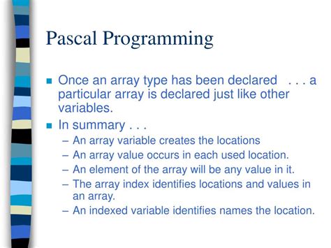 PPT Pascal Programming PowerPoint Presentation Free Download ID