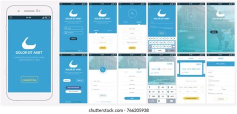모바일 앱 로그인을 디자인합니다ui Ux 및 스톡 벡터로열티 프리 766205938 Shutterstock