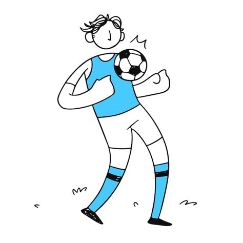 premium vector football player stop soccer ball by chest illustration