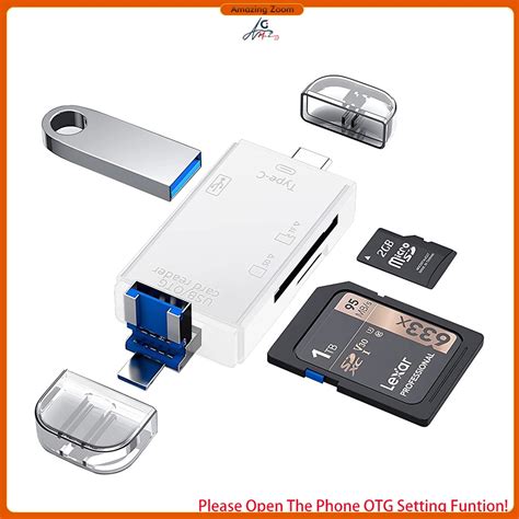 Universal6 In 1 Otg Usb Sd Card Reader Usb Type C Adapter Micro Tf Sd Usb Adapter Memory Card