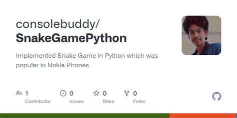 GitHub Consolebuddy SnakeGamePython Implemented Snake Game In Python